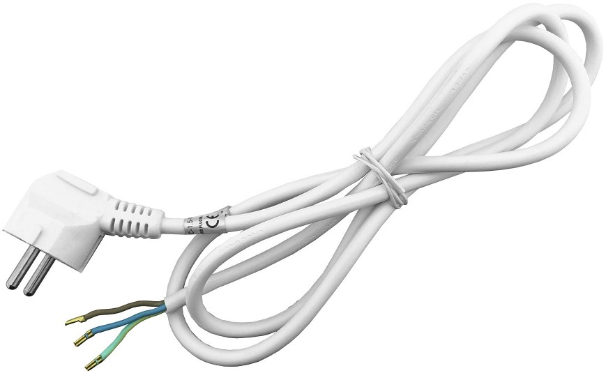 Prikljucni kabel 3x1.5 1.5m H05VV-F beli 16A