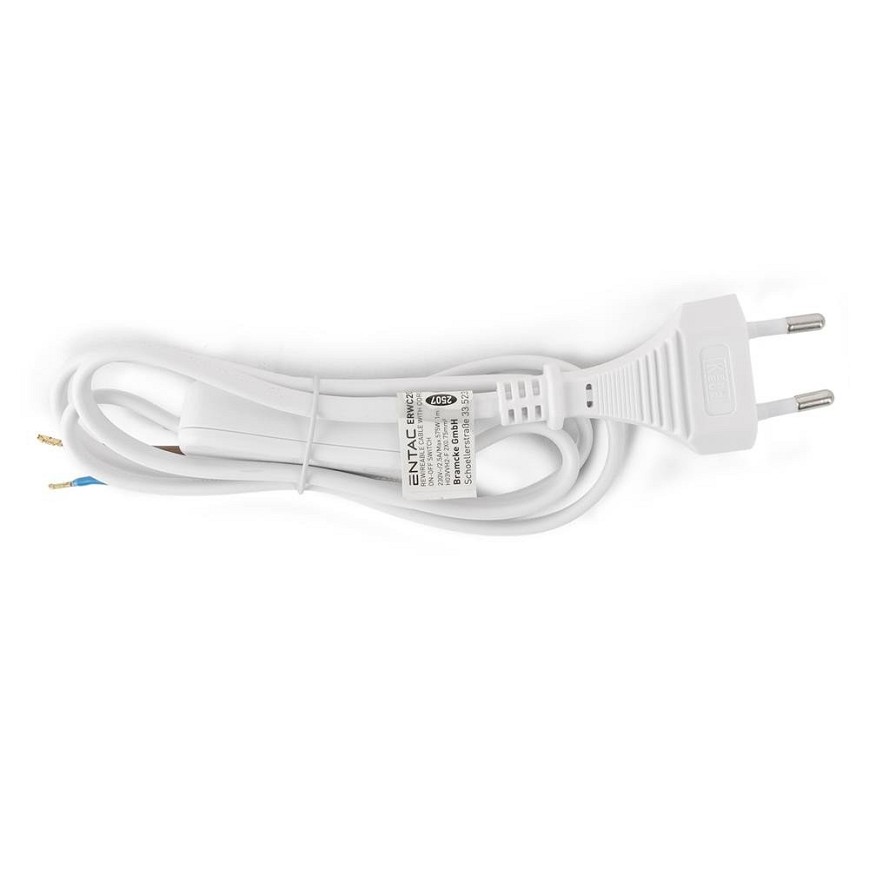 Prikljucni kabel 2x0.75 1m sa prekidacem beli