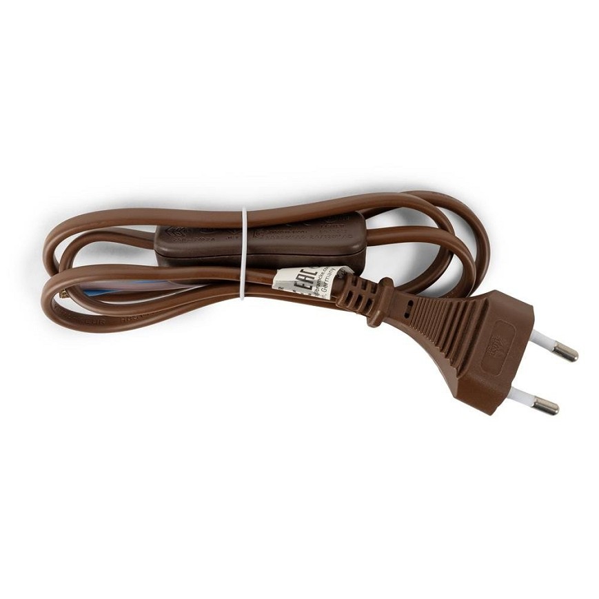 Prikljucni kabel 2x0.75 1m sa prekidacem smedji