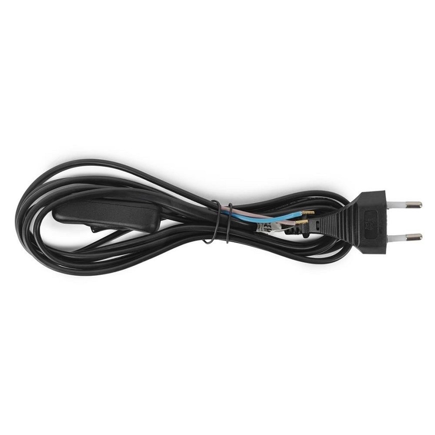 Prikljucni kabel 2x0.75 2.5m sa prekidacem crni