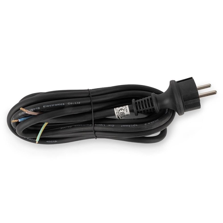 Prikljucni kabel 3x1.5 5m H05RR-F crni 16A IP44