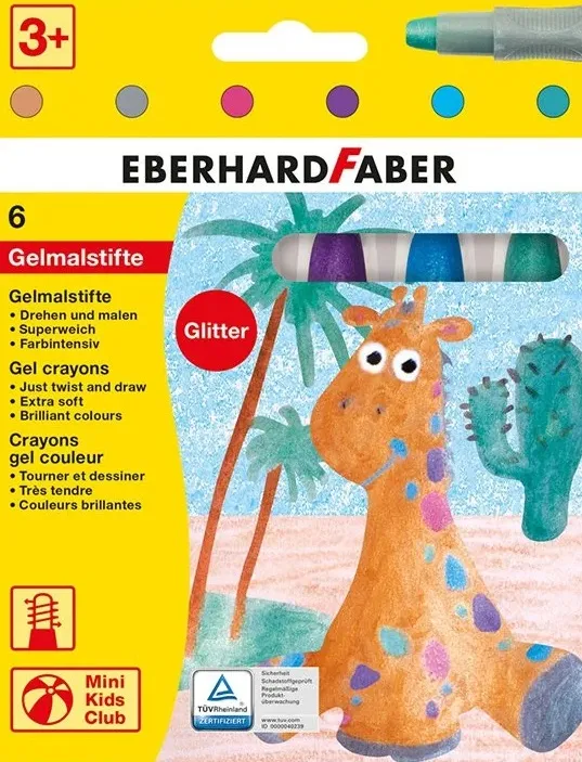 FABER CASTELL voštane boje gel kreont GLITER 1/6