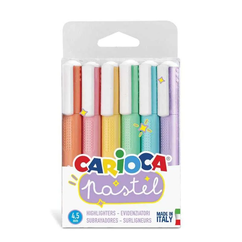 Flomasteri textliner CARIOCA pastel 1/6