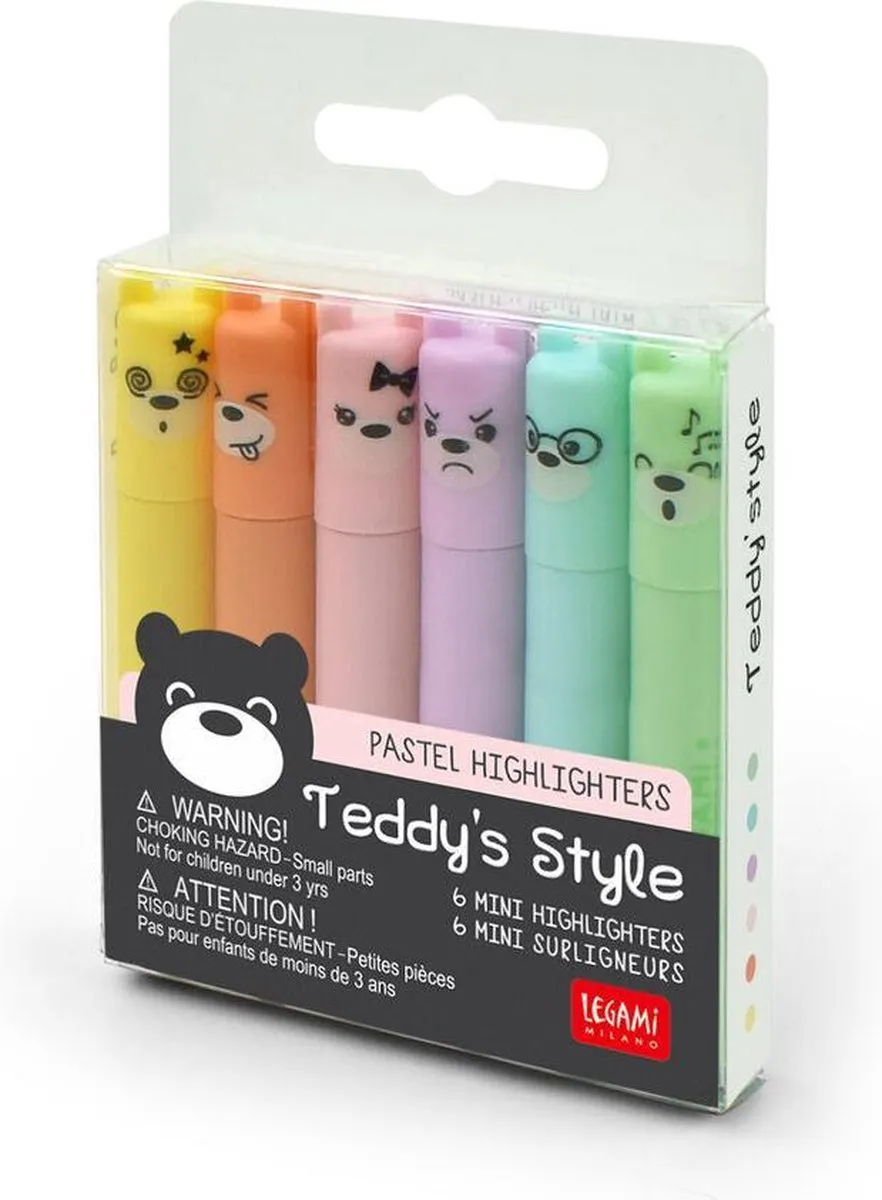 Set TEDDY S STYLE MINI PASTEL HIGHLIGHTERS