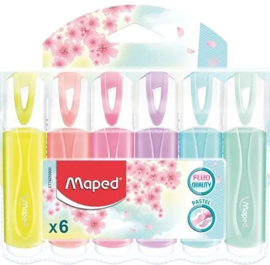 MAPED text marker FLUO PEP'S PASTEL 1 kroz 6