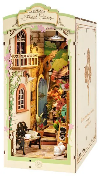 3D drvene puzzle/držač za knjige FLORAL CORNER