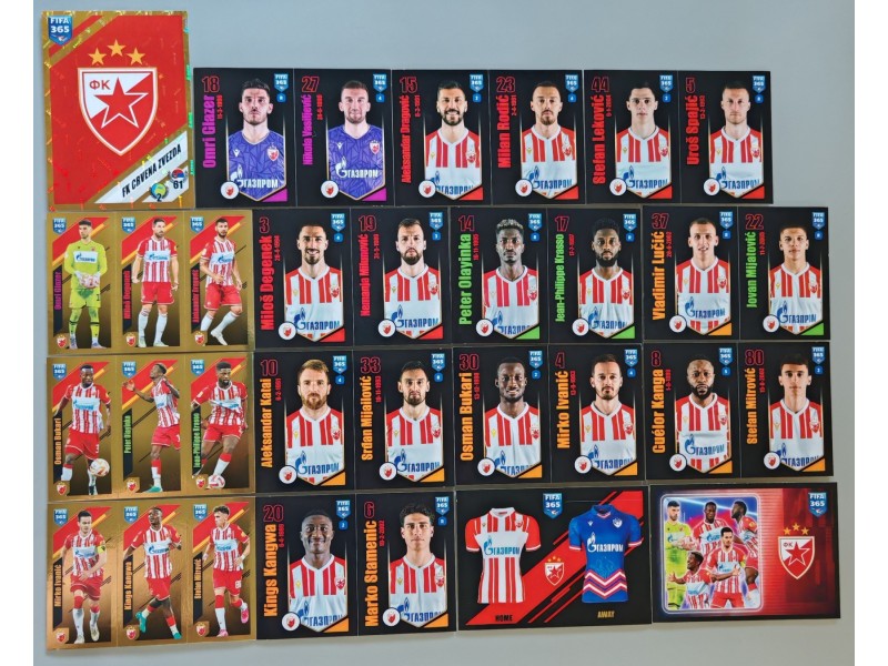 FK CRVENA ZVEZDA ceo SET slicica - FIFA 365 2024 Panini