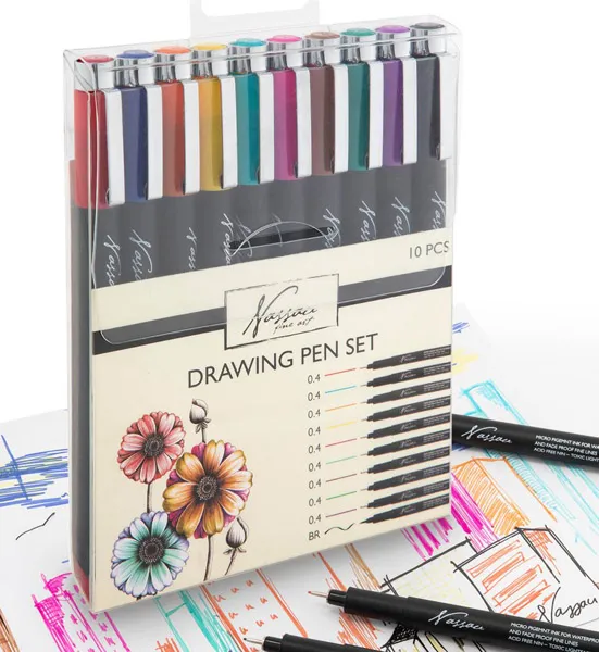 Set 10 markera za crtanje u boji FINELINERS 0,4mm