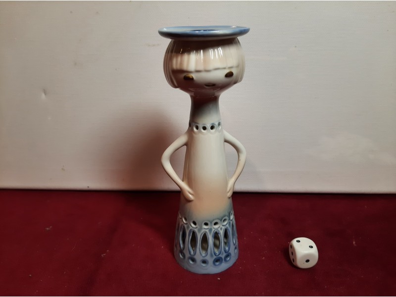 AQUINCUM HUNGARY RETRO SVEĆNJAK DEVOJKA AQUAZUR 15.5CM