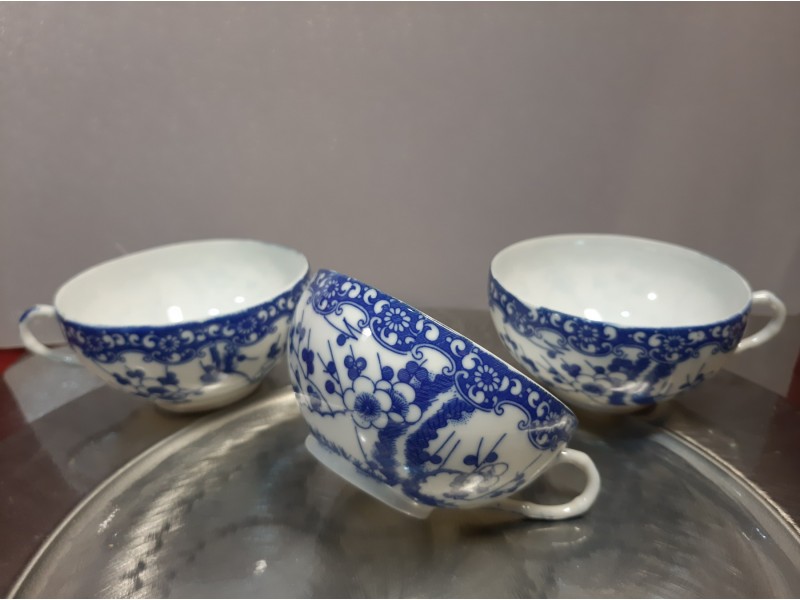 JAPANSKI EGGSHELL PORCELAN ŠOLJE ARITA LOT 3 KOMADA