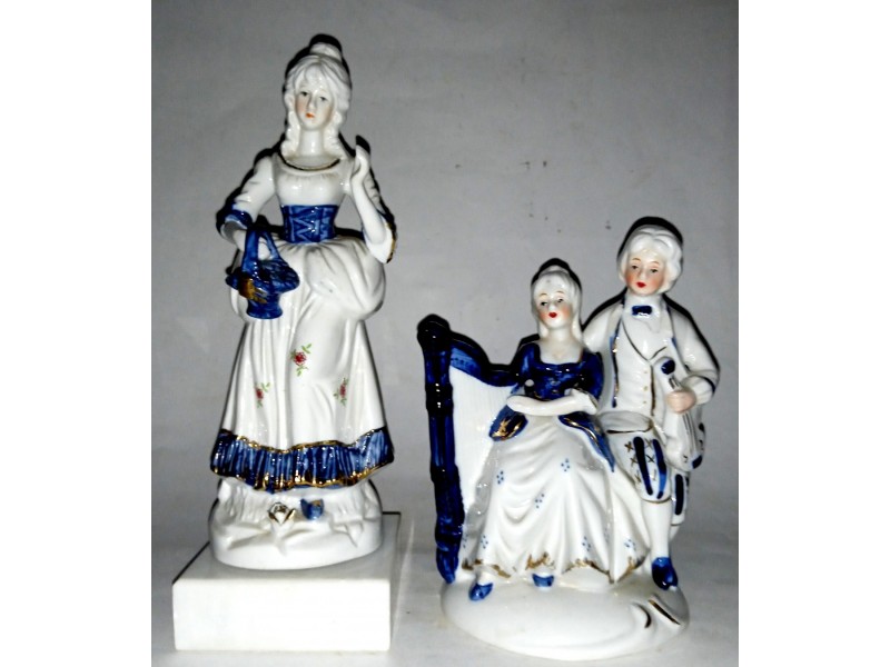 FIGURE - STARI PORCELAN, MERMER, 20cm, 12cm