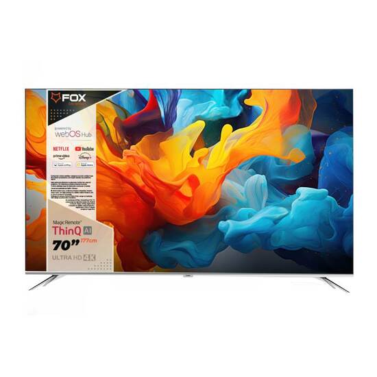 Televizor Fox 70WOS626D, 70″ 178cm, UHD 4K 3840×2160, webOS WEE3.0, Boja donjeg rama i postolja: srebrna