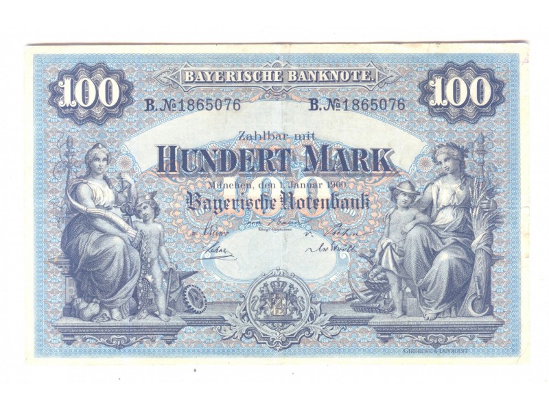 Nemacka 100 mark 1900 Bayerische