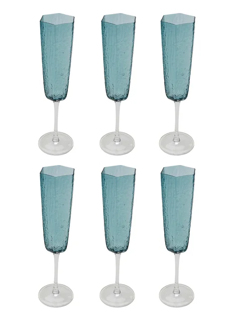 Čaša za šampanjac Cascata Blue (6/Set)