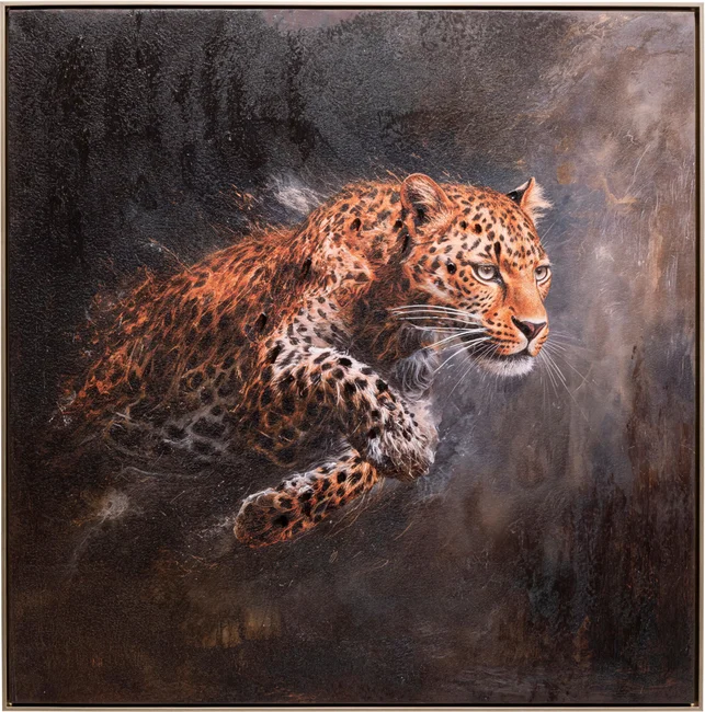 Slika sa ramom Hunting Leopard 103x103cm