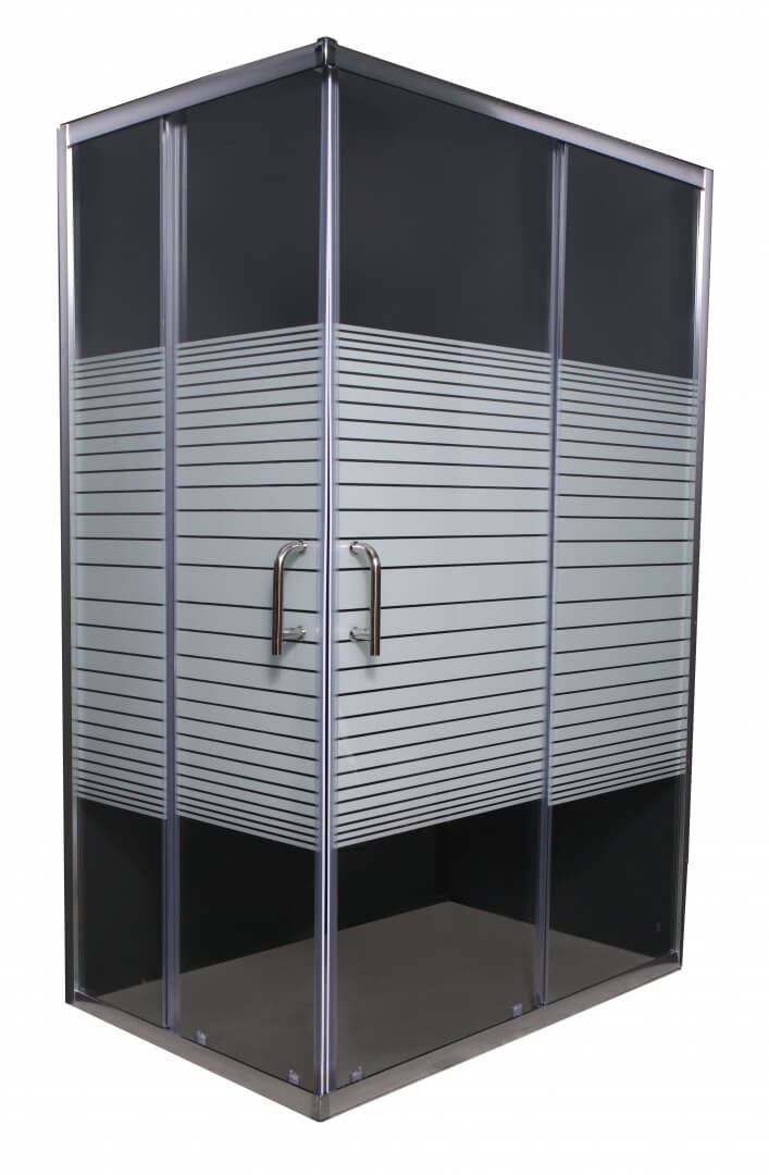 Tuš paravan 80x100 - HYDROFIT [6mm - sa belim linijama]