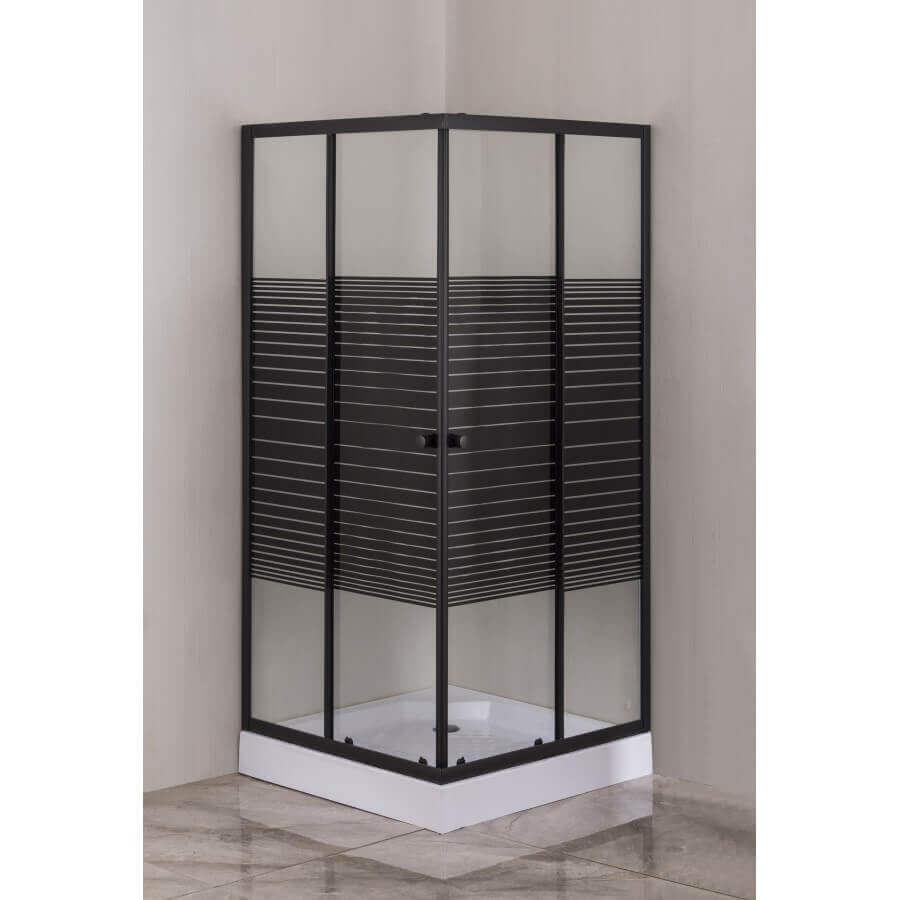Tus paravan 100x80 - HYDROFIT BLACK [6mm - sa crnim linijama]