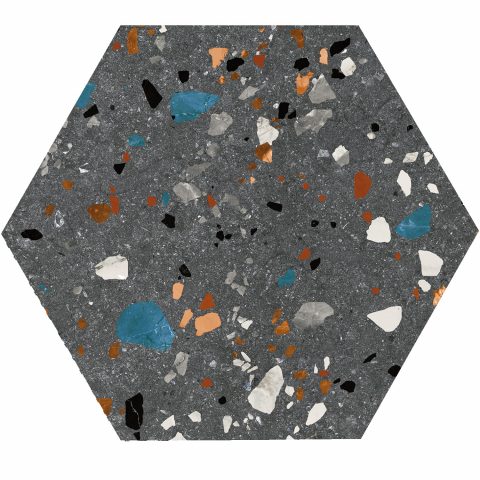 Podna plocica HEX. GOBI NERO 20x24 [porcelan]