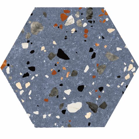 Podna plocica HEX. GOBI BLU 20x24 [porcelan]