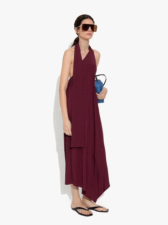 ASYMMETRIC HALTER DRESS