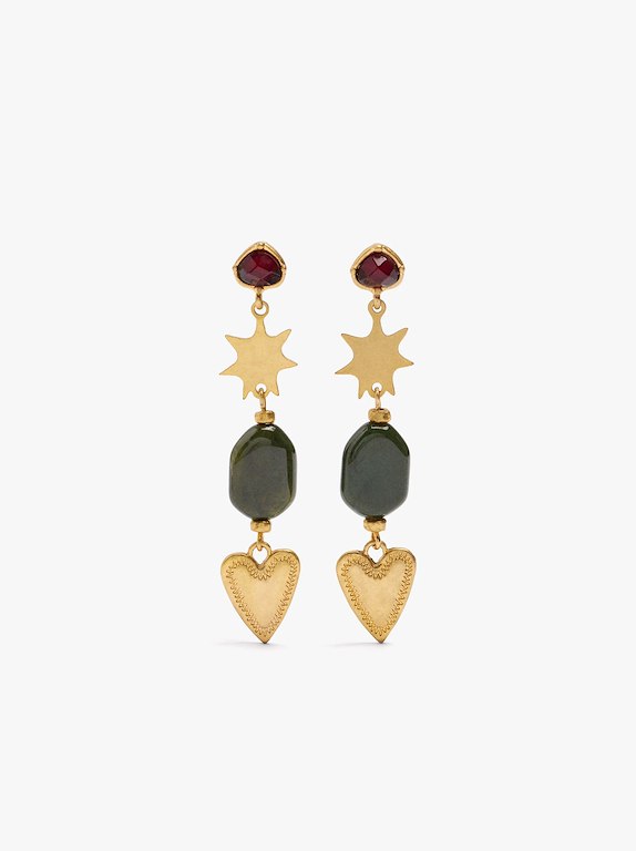 LONG EARRINGS WITH STAR AND HEART