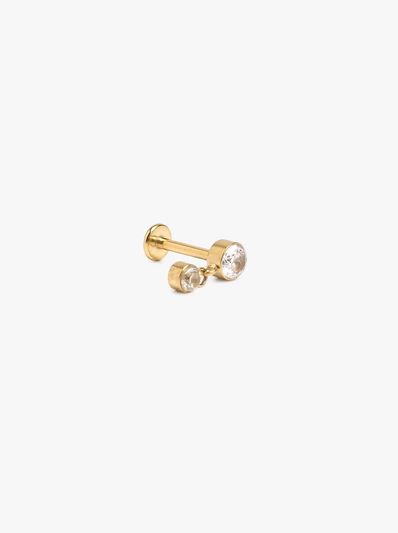 PIERCING WITH ZIRCONIA STONES - STAINLESS STEEL