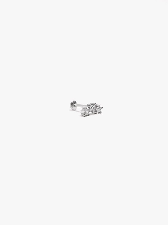 PIERCING WITH ZIRCONIA STONES - STAINLESS STEEL