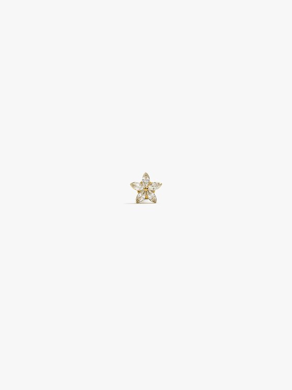 FLOWER PIERCING WITH ZIRCONIA - STAINLESS STEEL