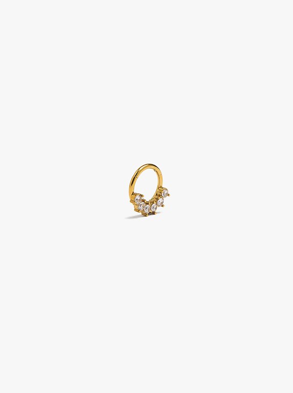 PIERCING WITH ZIRCONIA STONES - STAINLESS STEEL