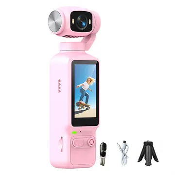 LK-032 HANDHELD VLOG ACTION CAMERA WITH STABILIZATION - PINK