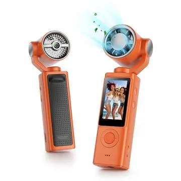 F21 2-IN-1 HANDHELD CAMERA WITH AIR COOLER FAN - ORANGE