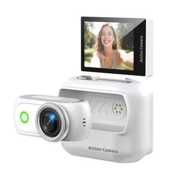 LK-018 MAGNETIC DETACHABLE ACTION CAMERA WITH 2.0" FLIP SCREEN - 1080P - WHITE