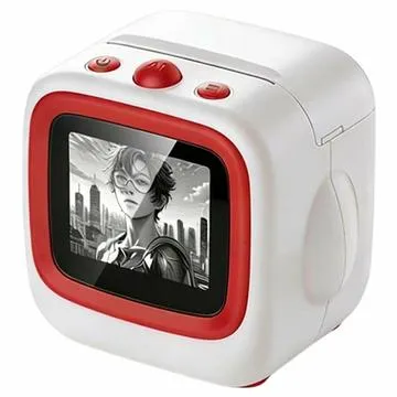X25 MINI AI VOICE CONTROL THERMAL PRINTER FOR KIDS - WHITE / RED