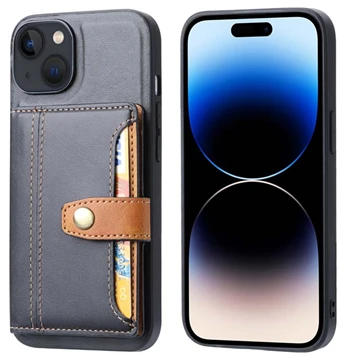 IPHONE 15 RETRO STYLE FUTROLA SA NOVČANIKOM - CRNA