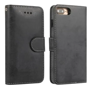 IPHONE 7 PLUS/8 PLUS VINTAGE 2-IN-1 WALLET CASE WITH REMOVABLE COVER - BLACK