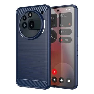 NOTHING PHONE (3A) PRO BRUSHED TPU CASE - CARBON FIBER - BLUE
