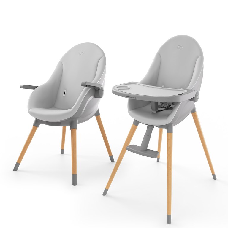 KINDERKRAFT STOLICA ZA HRANJENJE 2U1 FINI UP GREY