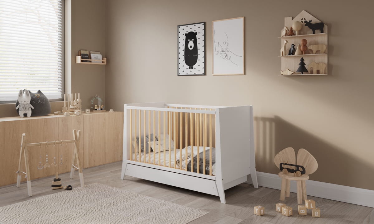 LETTINO COSMO KREVETAC 120X60 WHITE PINE + FIOKA