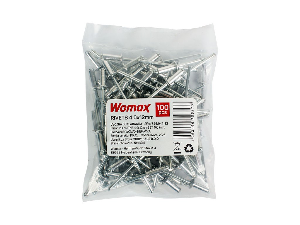 POP NITNE 4.0x12mm SET 100 KOM.