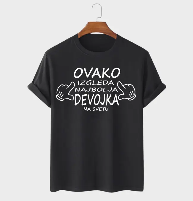 MAFIMI Ženska majica Ovako izgleda najbolja devojka, Crna