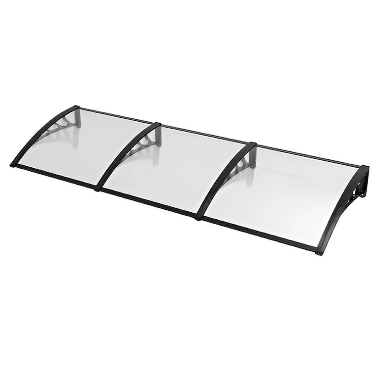 Nadstrešnica 270x100cm Crna Providna 5mm Leksan 1395