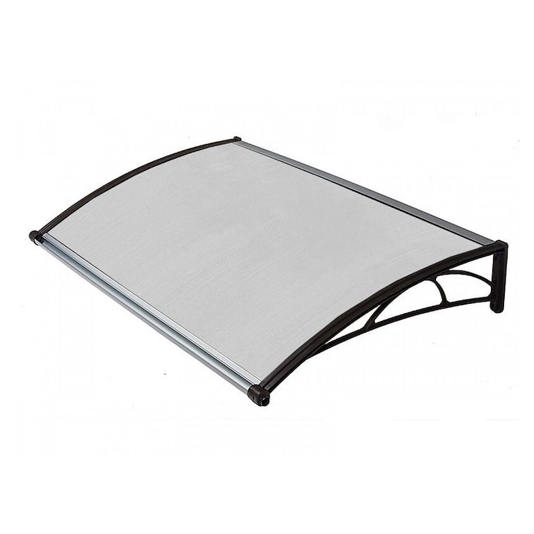 Nadstrešnica Za Vrata 82x150cm Smeđa Baza Ploča Providna 6mm 991
