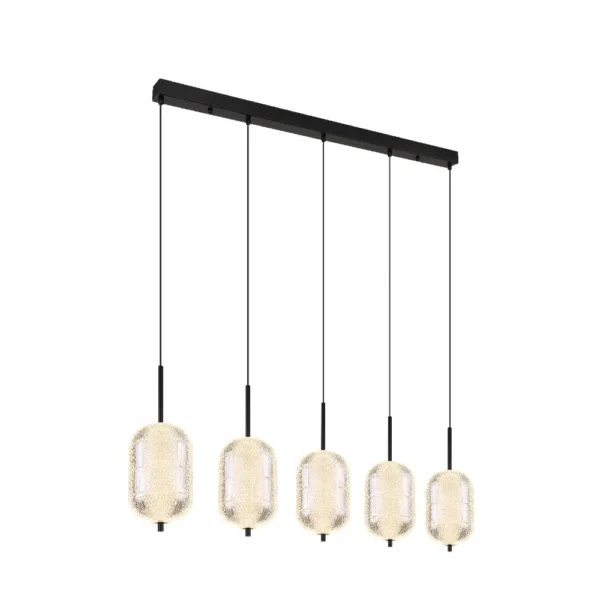 Globo Kurius 16043-5H | Visilica | crna-providna | LED