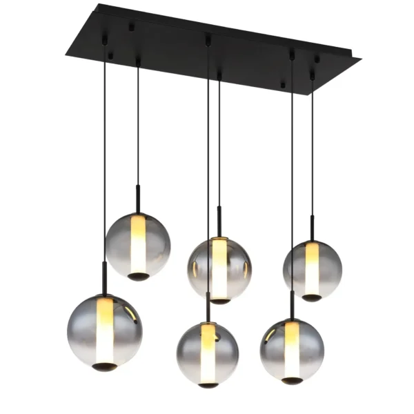 Globo Lacy 15798-6H | Visilica | crna | LED