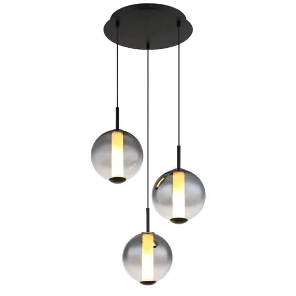 Globo Lacy 15798-3HR | Visilica | crna | LED