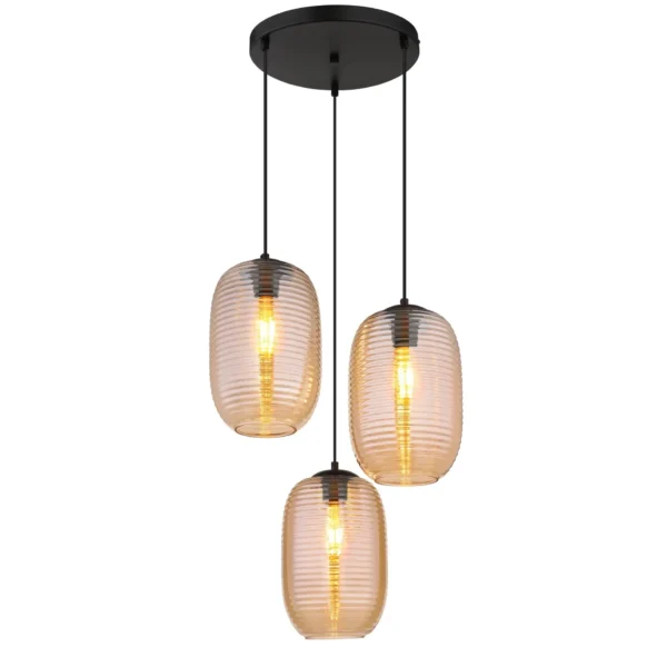 Globo Jefrey 15794-3HRA | Visilica | crna-ćilibar | 3xE27