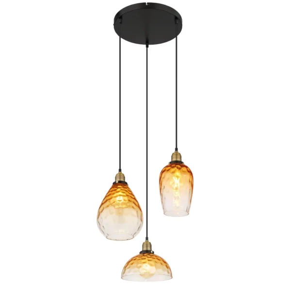 Globo Salvy 15786-3H1 | Visilica | crna-ćilibar | 3xE27