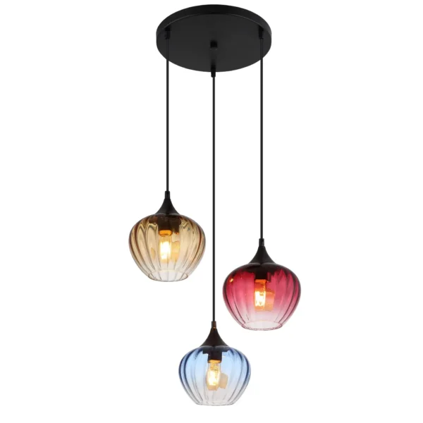 Globo Sander 15748-3HR | Visilica | crna-šarena | 3xE27