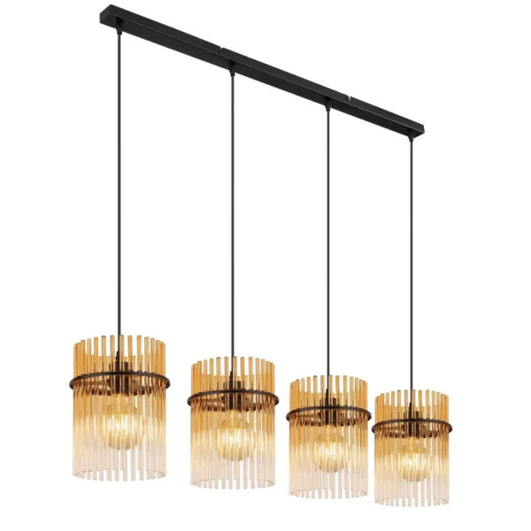 Globo Gorley 15698-4HA | Visilica | crna-ćilibar | 4xE27