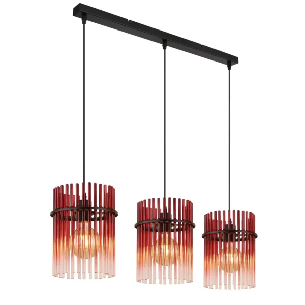Globo Gorley 15698-3HBR | Visilica | crna-crvena | 3xE27